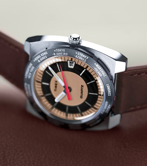 Q Timex® 1972 World Time 39mm Leather Strap Watch - TW2Y31300 | Timex US