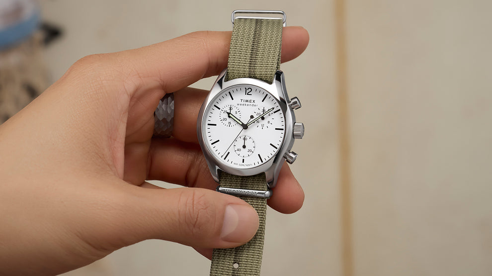 Timex Weekender New England Chronograph 40mm Eco-Conscious Fabric Stra ...