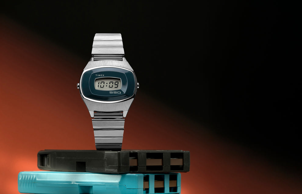 Q Timex® 1975 SSQ Digital Reissue 38mm Stainless Steel Bracelet Watch ...