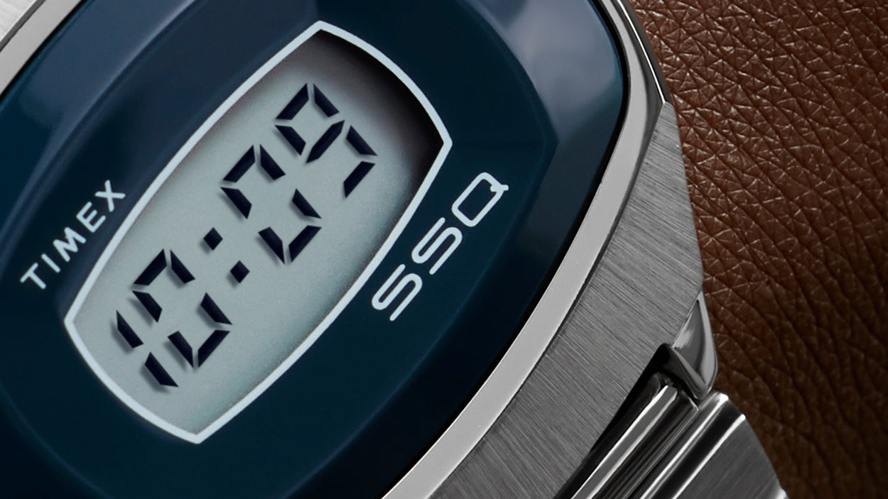 Q Timex® 1975 SSQ Digital Reissue 38mm Stainless Steel Bracelet Watch ...