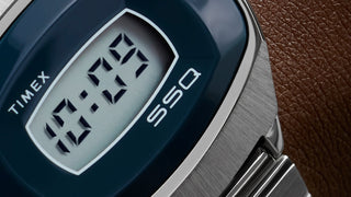 Q Timex® 1975 SSQ Digital Reissue 38mm Stainless Steel Bracelet Watch ...