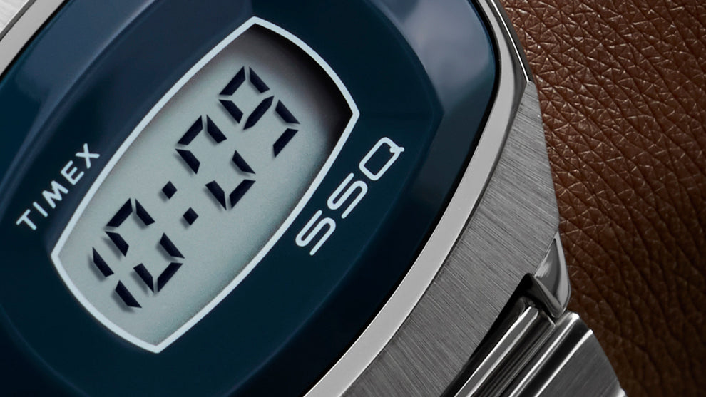 Q Timex® 1975 SSQ Digital Reissue 38mm Stainless Steel Bracelet Watch ...