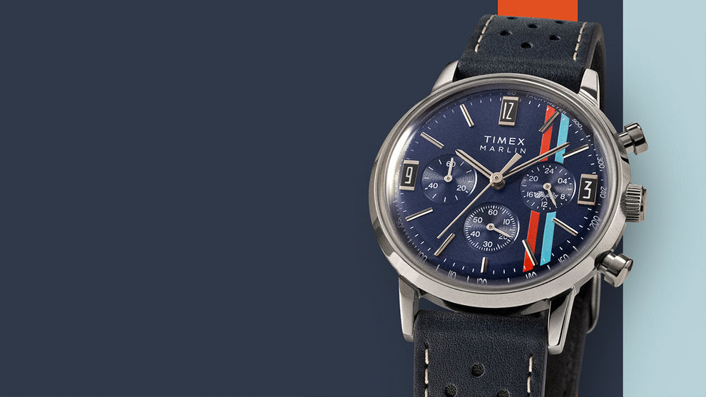 Marlin® Chronograph Tachymeter 40mm Leather Strap Watch - TW2W99000 ...