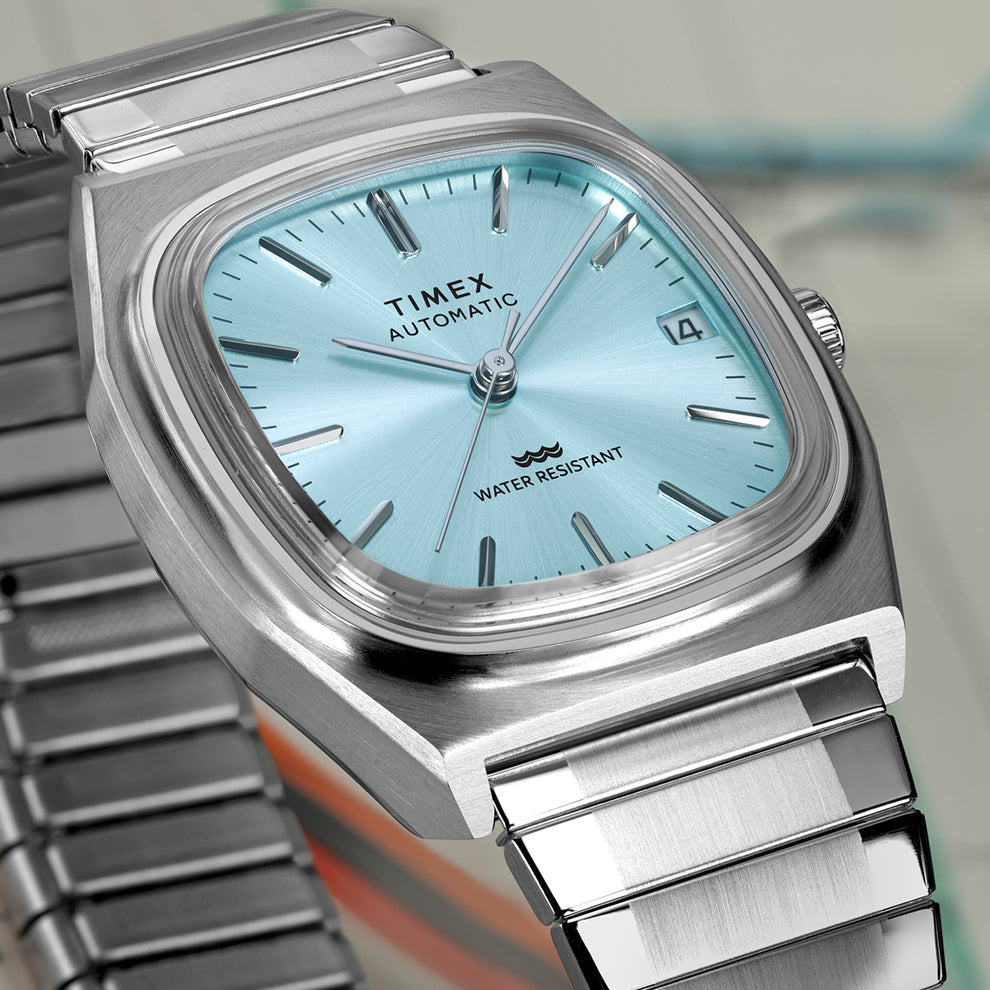 Timex® Automatic 1983 E Line 34mm Stainless Steel Expansion Band Watch ...