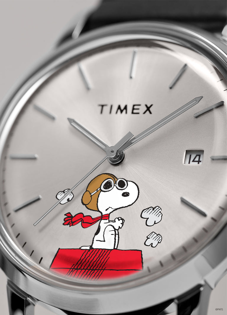 Timex Marlin® Automatic x Peanuts Snoopy Flying Ace 40mm Leather Strap ...