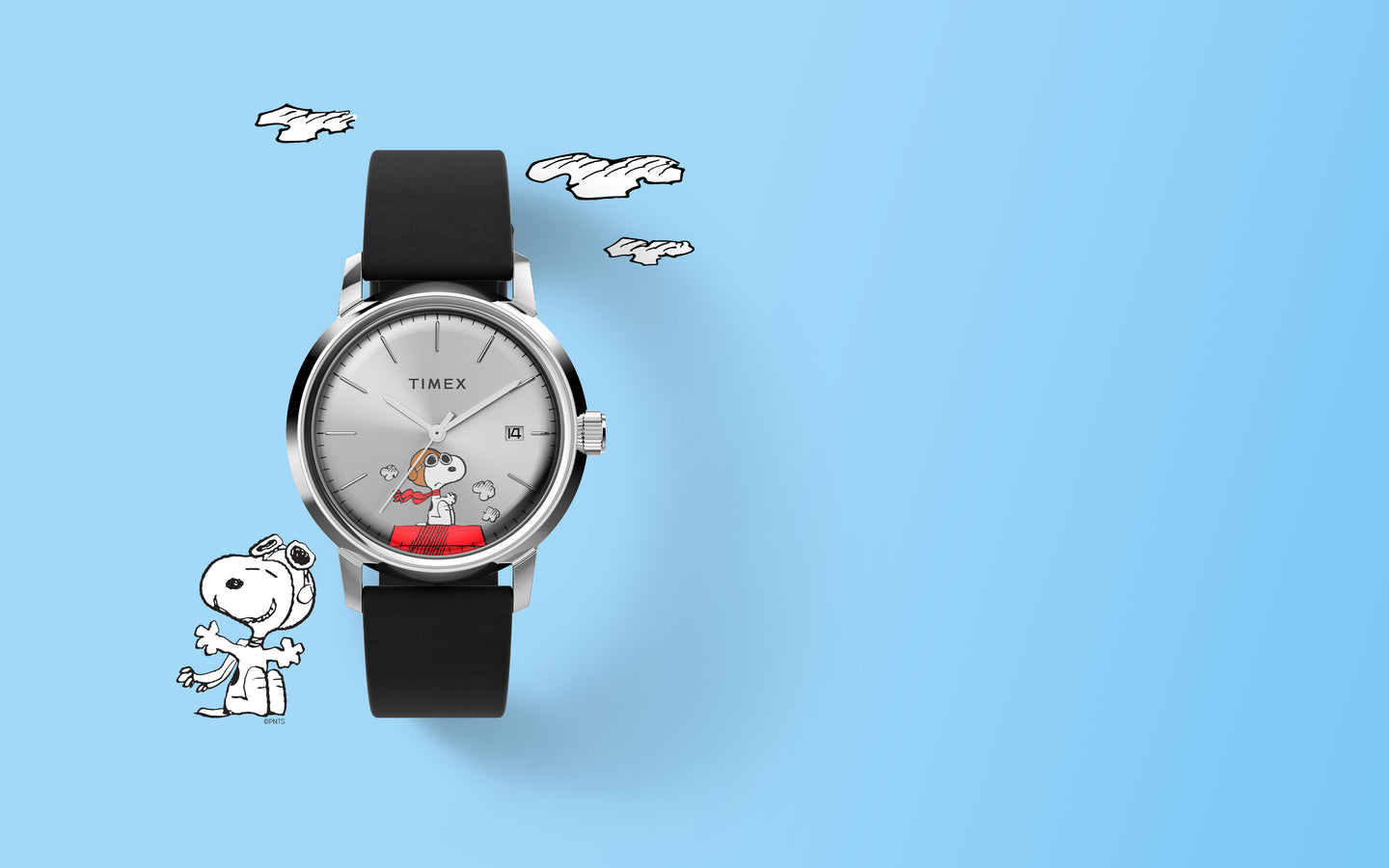 Timex Marlin® Automatic x Peanuts Snoopy Flying Ace 40mm Leather Strap ...