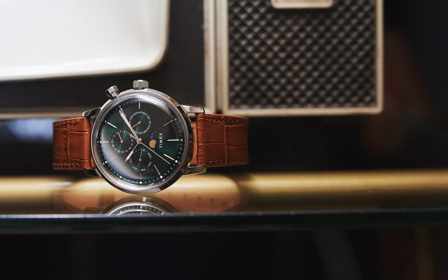 Marlin® Moon Phase 40mm Leather Strap Watch - TW2W51000 | Timex US