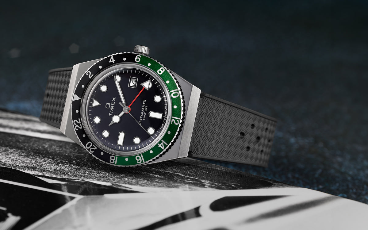 Q Timex® GMT 38mm Synthetic Rubber Strap Watch - TW2W57500 | Timex US