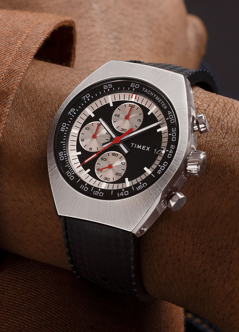 Timex Legacy Tonneau Chronograph 42mm Synthetic Rubber Strap Watch ...