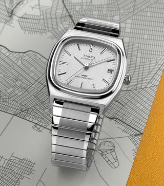 Timex® Automatic 1983 E Line Reissue 34mm Stainless Steel Expansion Ba ...