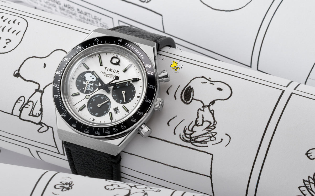 Q Timex Chronograph x Peanuts Snoopy 40mm Leather Strap Watch - TW2W68900 | Timex US
