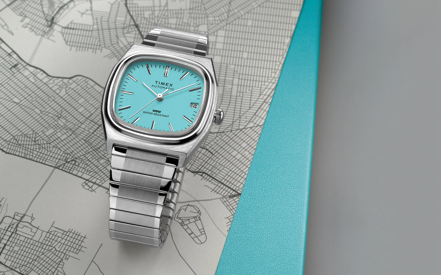 Timex® Automatic 1983 E Line 34mm Stainless Steel Expansion Band Watch ...